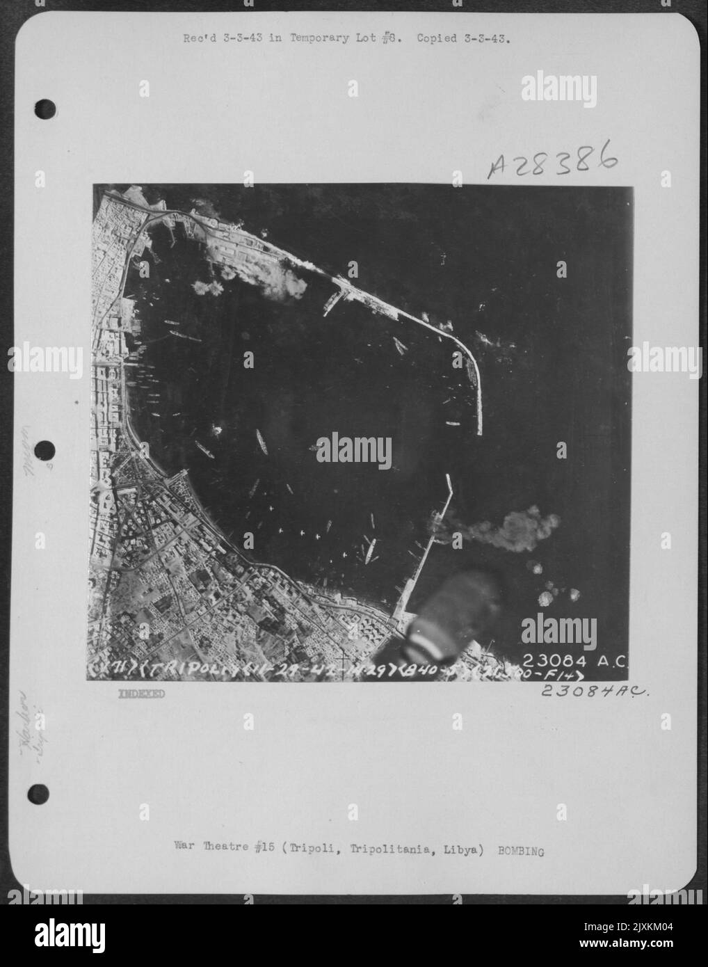 Bombing of Tripoli Harbor, Tripolitania, Libya, 29 November 1942 Stock ...