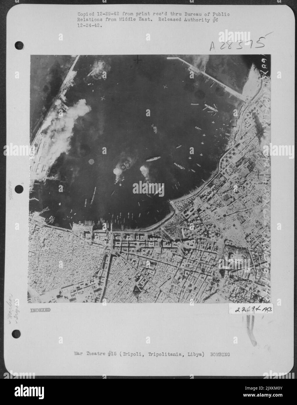 Bombing of Tripoli, Tripolitania, Libya, 29 November 1942 Stock Photo ...