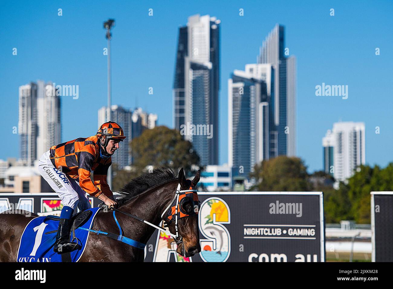 Jockey Clayton Gallagher returns to the mounting yard after riding ...