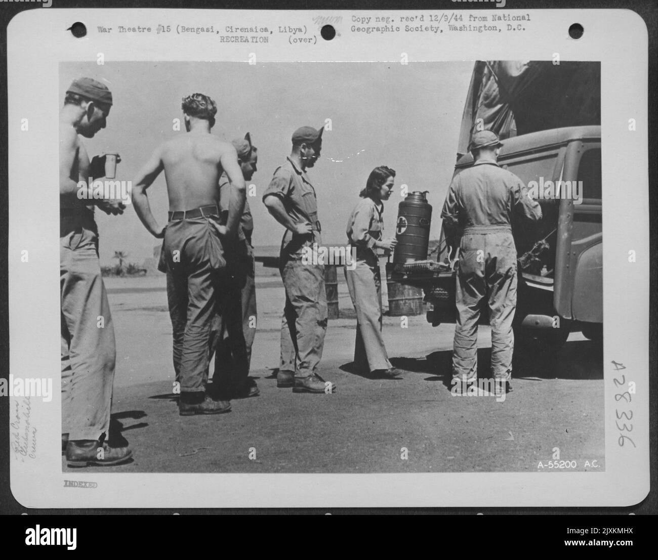 When a Red Cross clubmobile rolls into a hangar, ground crew as well as ...