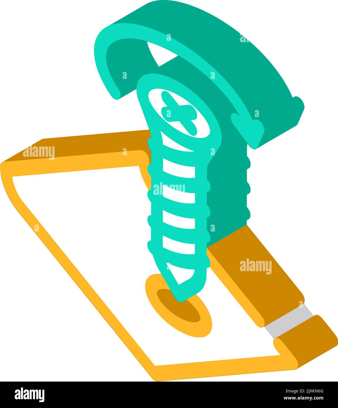 tighten screw screwdriver assembly furniture isometric icon vector ...