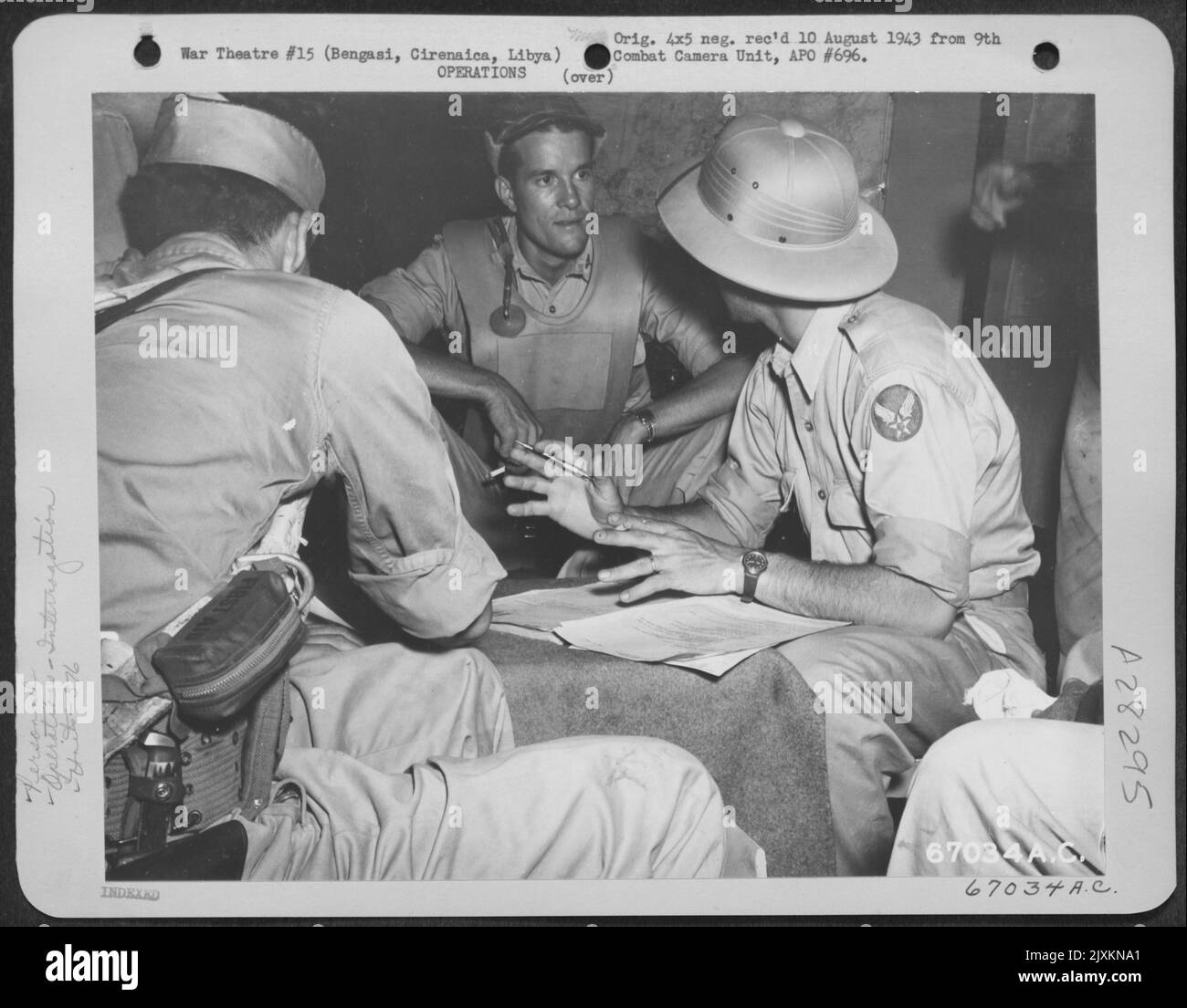At an air base near Bengasi, Cirenaica, Libya. 1st Lt. Dean Lear of ...