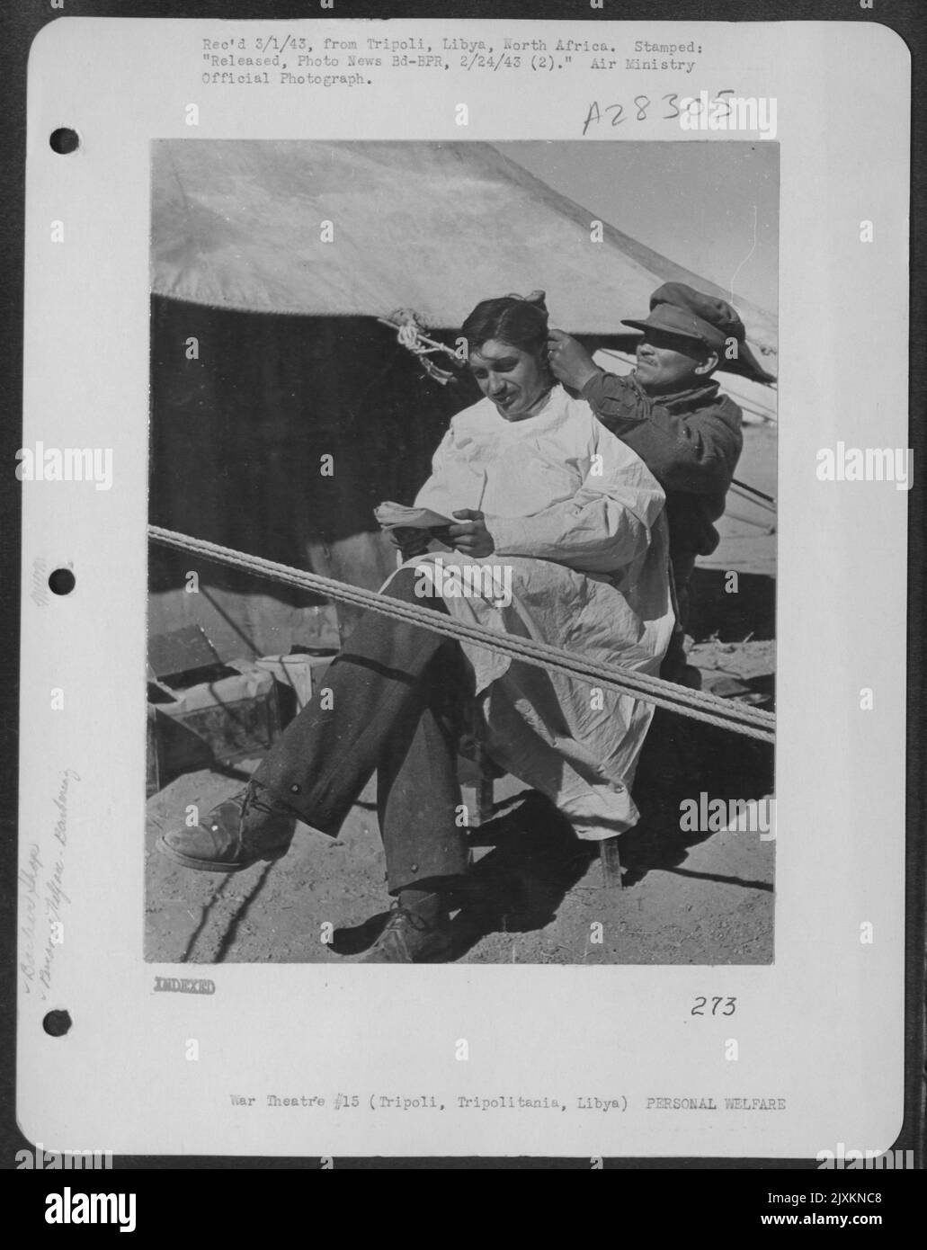 An R.A.F. officer has a trim on an airfield just out of Tripoli ...
