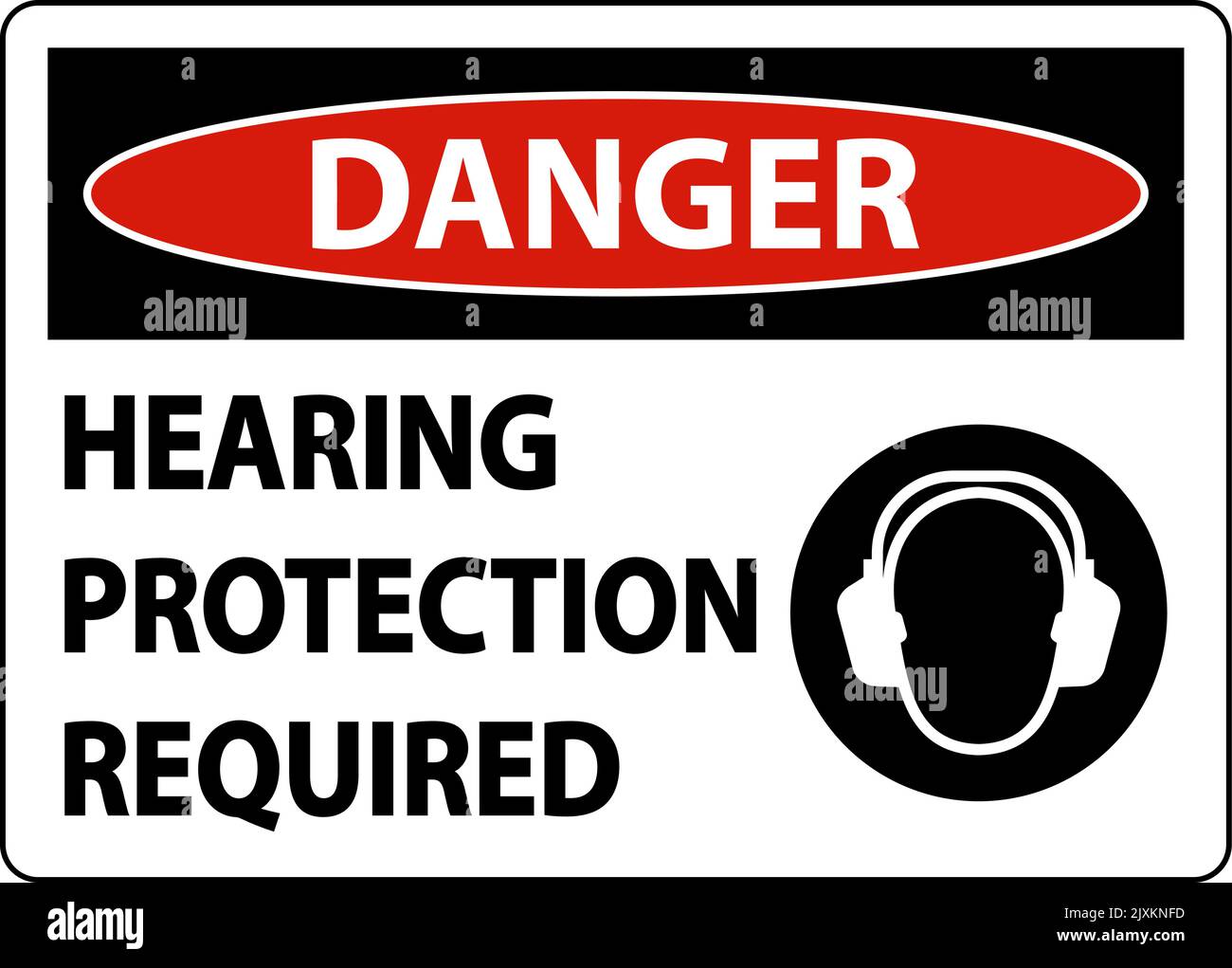Hearing protection required sign Stock Vector Images - Alamy