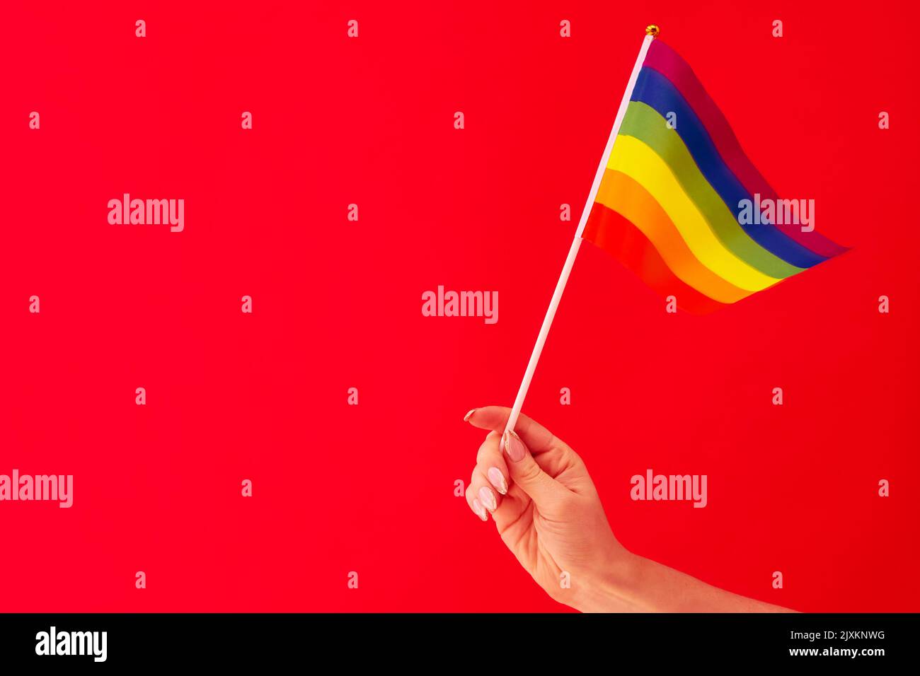 Hand waving lgbt flag hi-res stock photography and images - Alamy