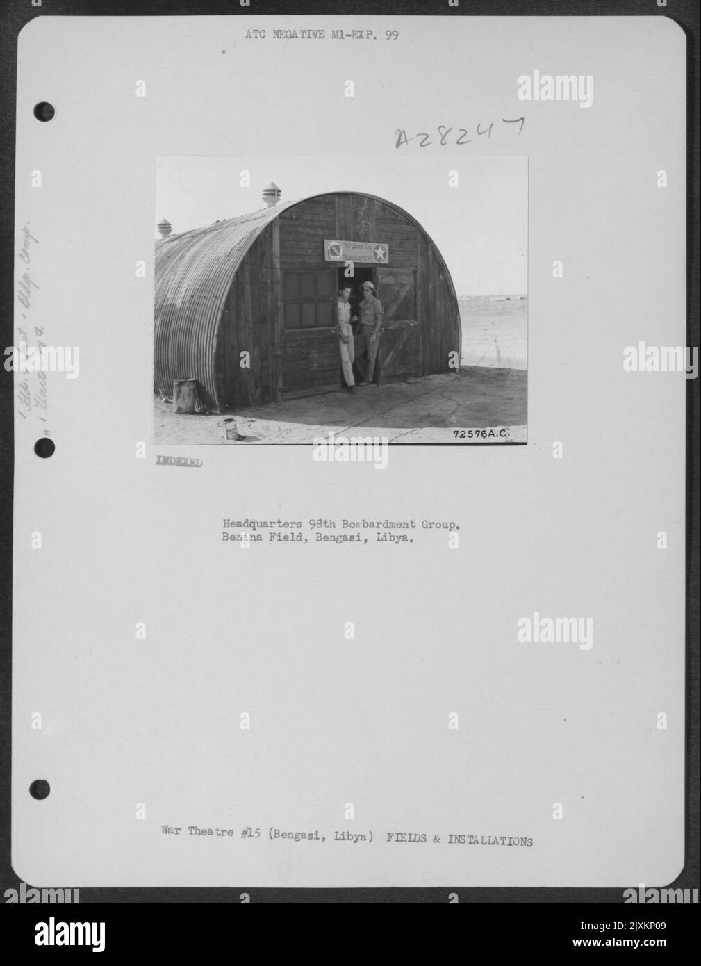 Headquarters 98th Bombardment Group. Benina Field, Bengasi, Libya Stock ...