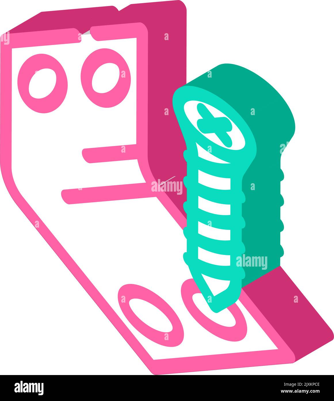 insert bolt assembly furniture isometric icon vector illustration Stock ...