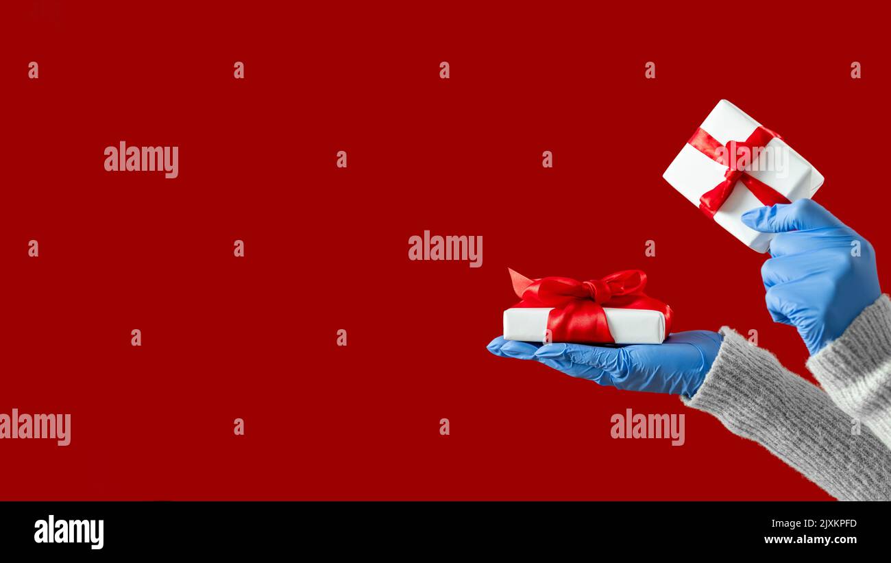 christmas gifts covid-19 protection safety Stock Photo - Alamy