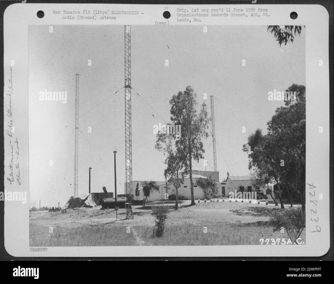 Radio Station and transmitting antennae of the 2nd Army Airways Wing at Mellaha, Tripolitania ...