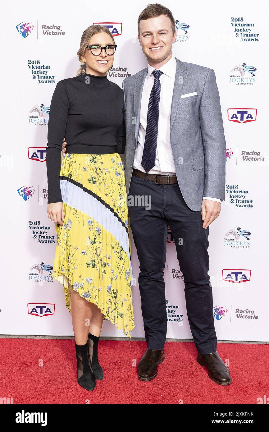 Ben Hayes and Grace Ramage arrive for the 2018 Victorian Jockey and ...