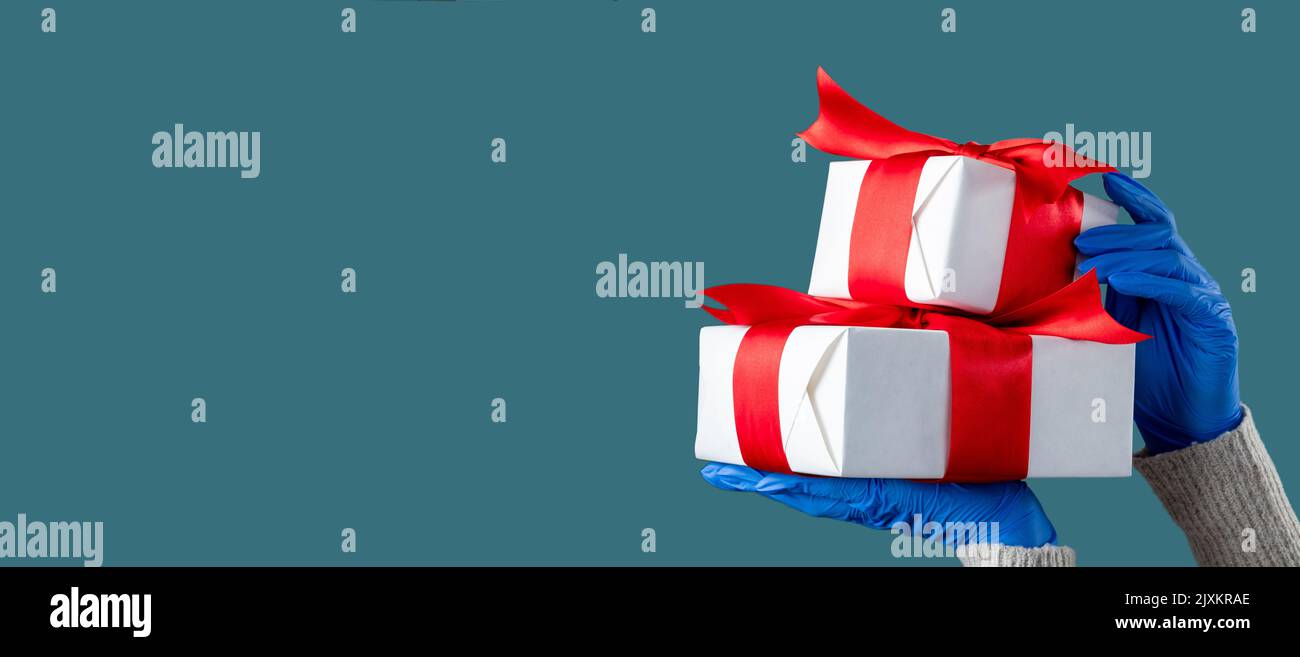 christmas gifts covid-19 protection safety Stock Photo - Alamy