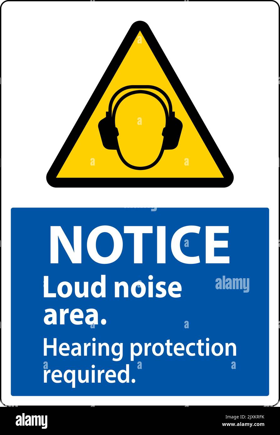 Hearing protection required sign Stock Vector Images - Alamy