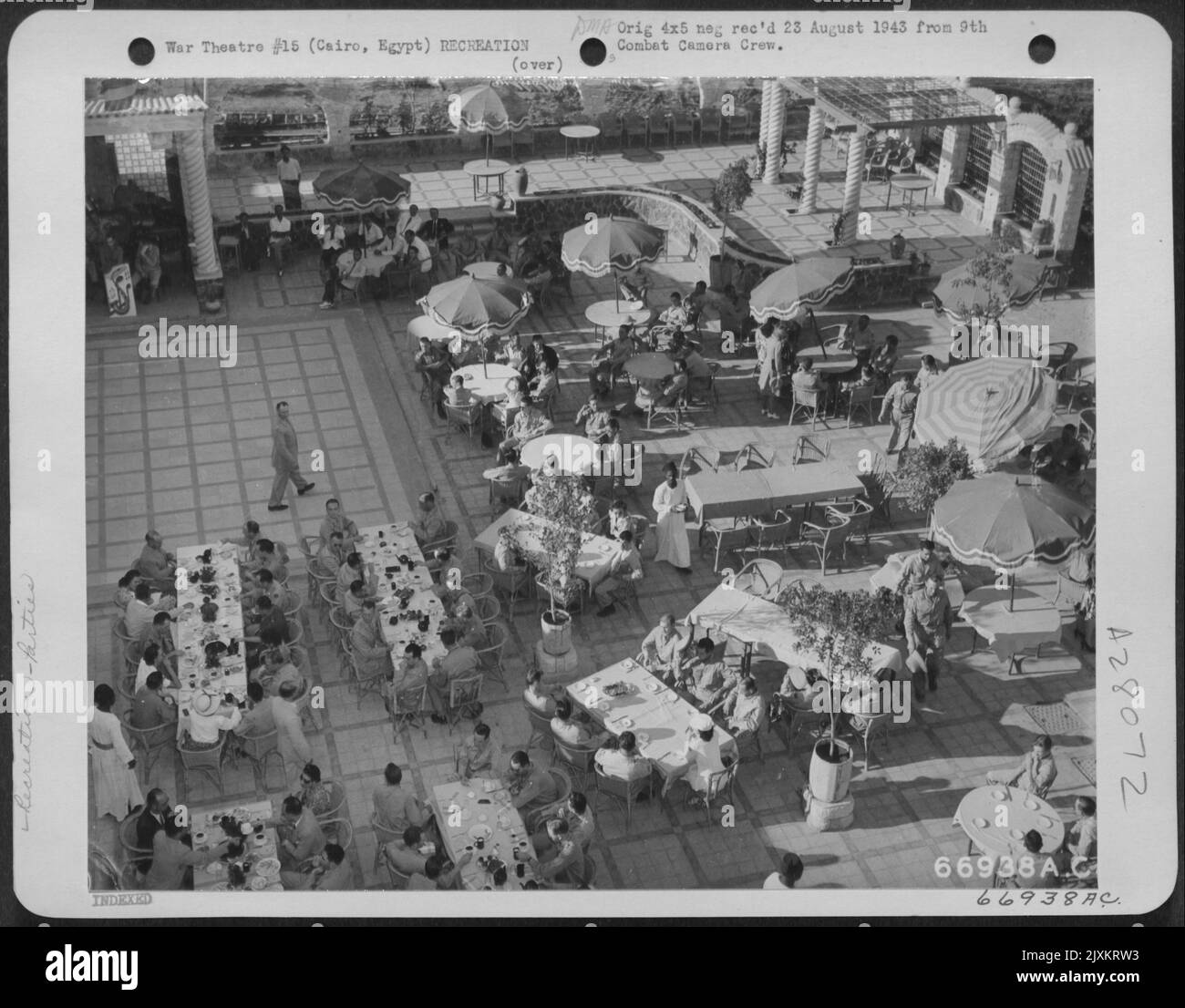 The terrace of the "Auberge des Pyramids" Club located on the Pyramids ...