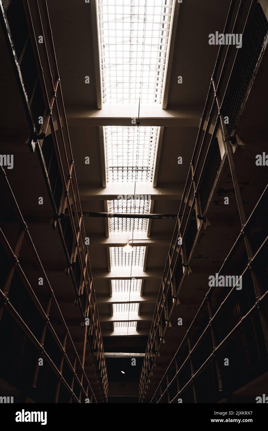 A glass ceiling of the Federal penitentiary main cell house Stock Photo ...