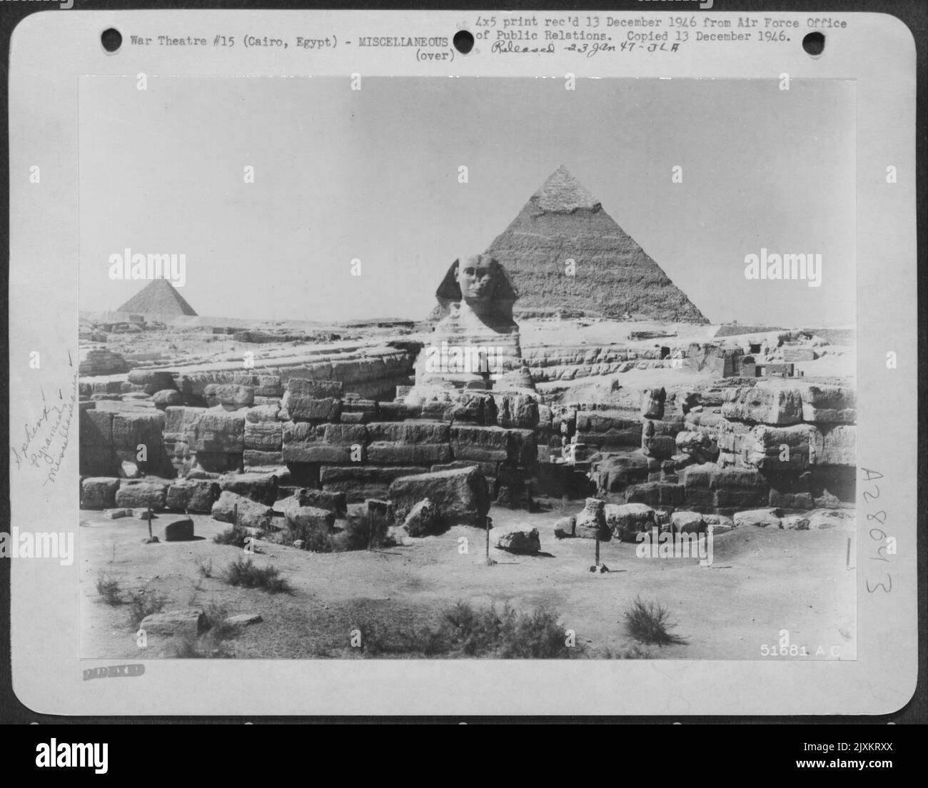 The Sphinx, just outside of Cairo, Egypt. This photograph was taken by ...