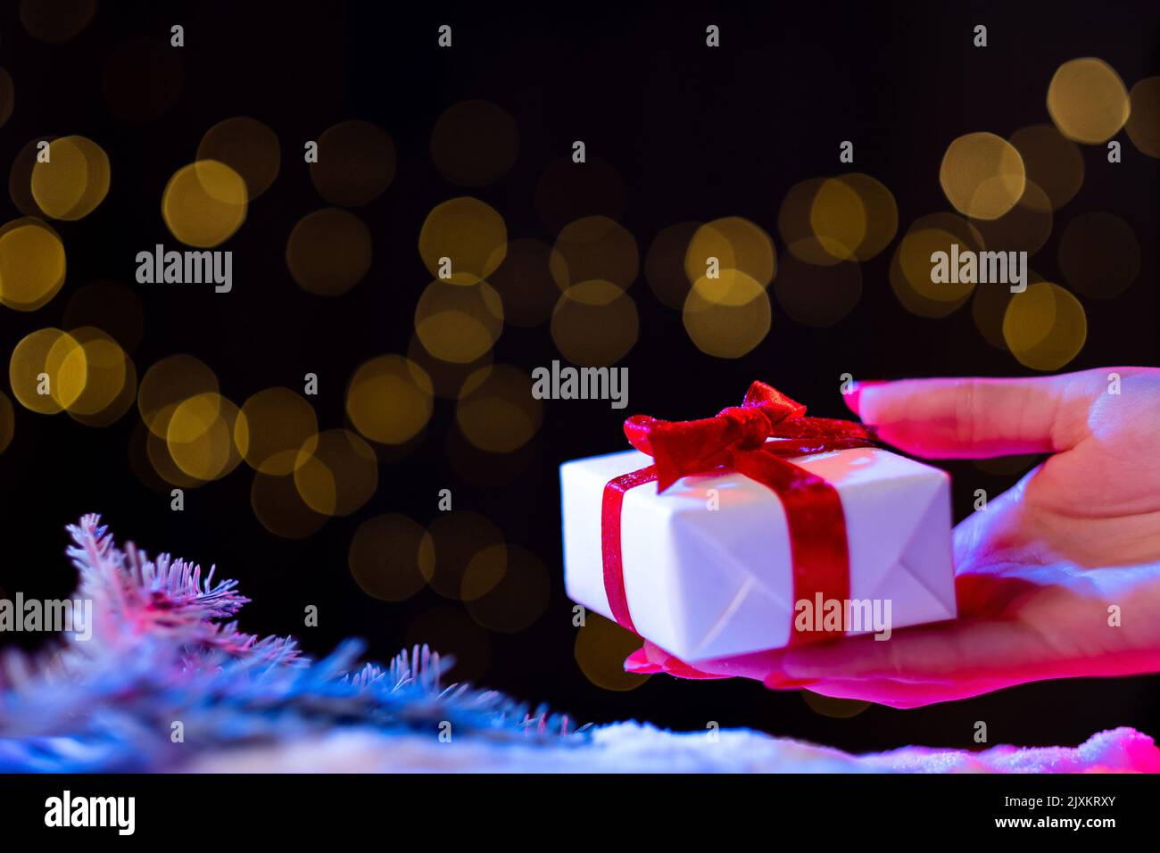 merry christmas gift surprise greeting Stock Photo - Alamy
