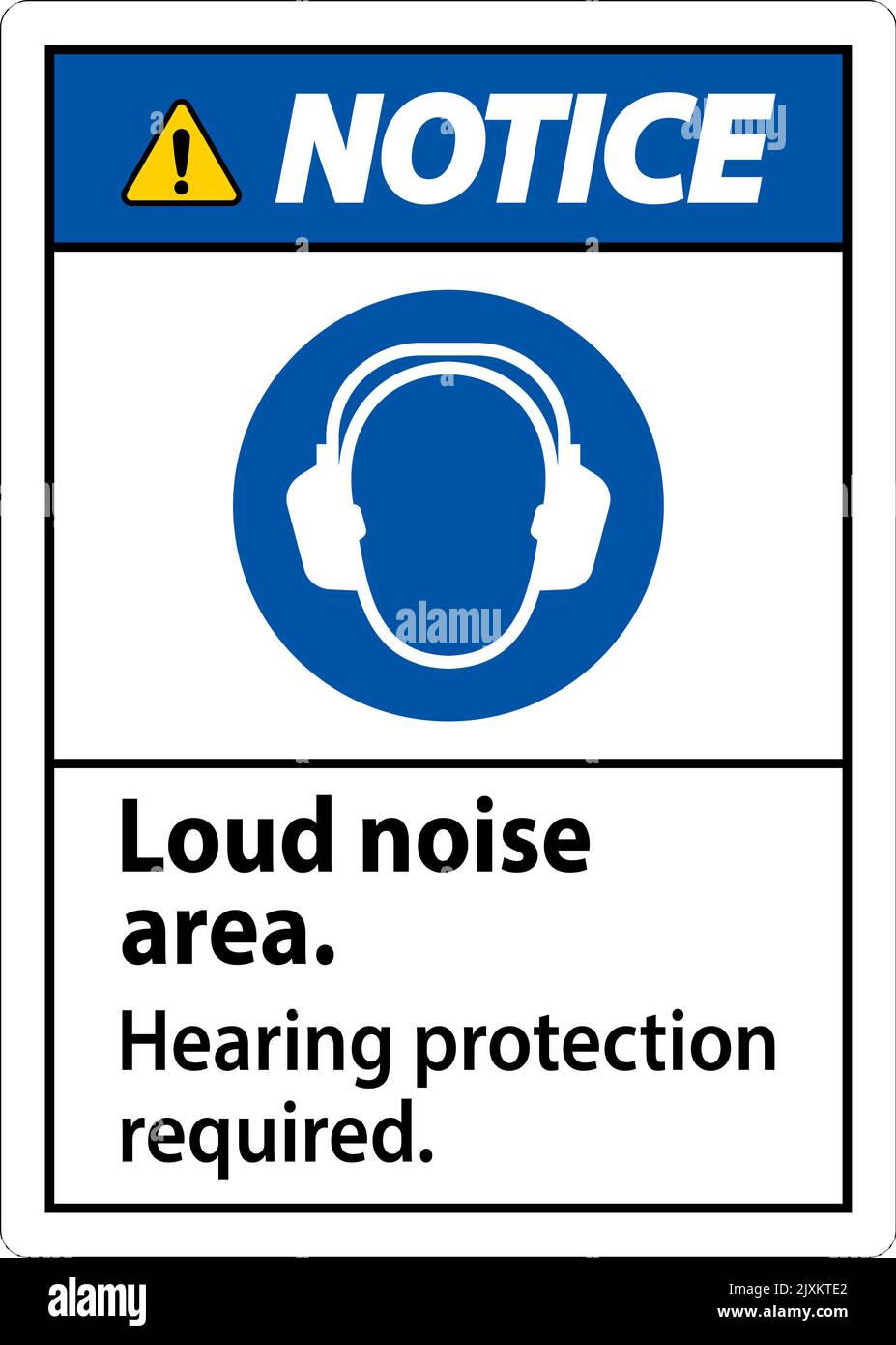 Hearing Protection Required Sign On White Background Stock Vector Image ...