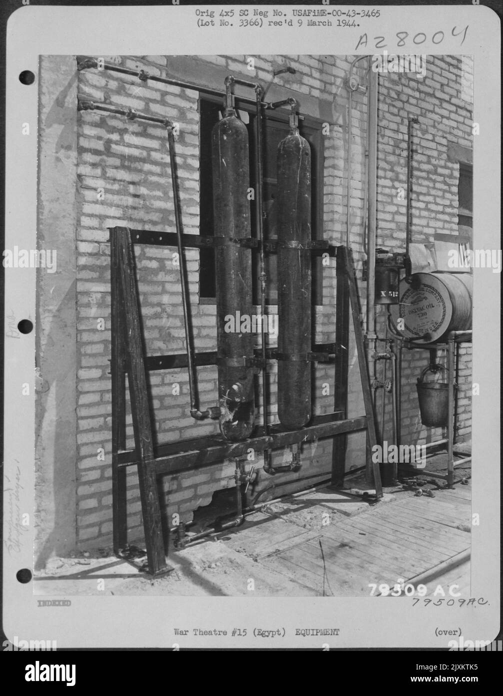 Oxygen dryer for manufacturing dry oxygen for use by the 9th Air Force ...