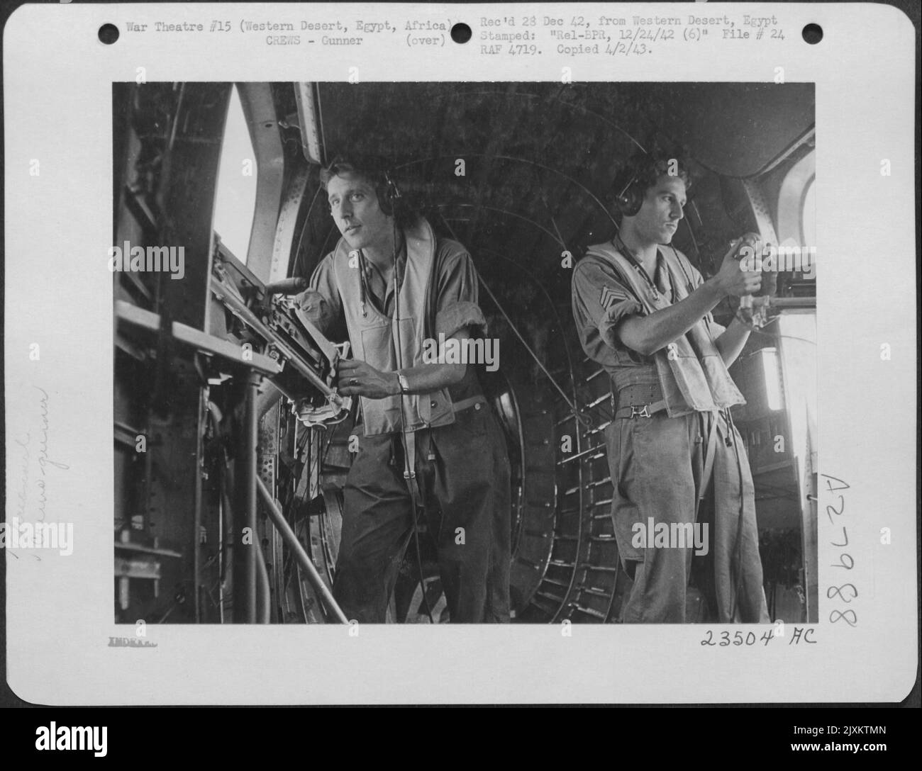 L. to R: Sgt. C.E. Salmon, Penn., Waist Gunner; Cpl. Troyanaski ...