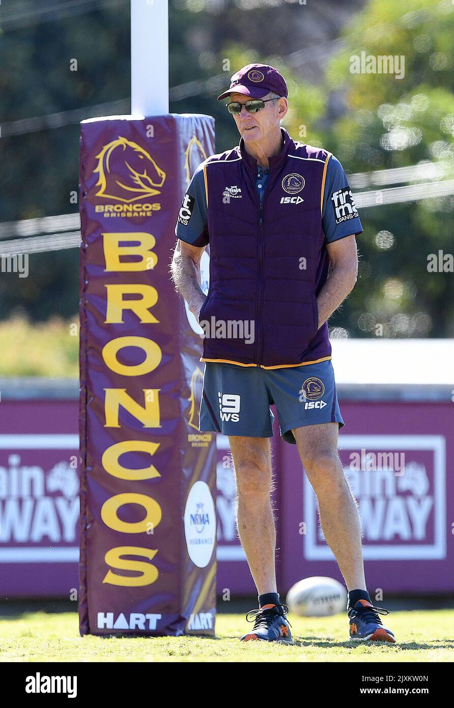 Coach wayne Bennett looks on during the Brisbane Broncos training ...