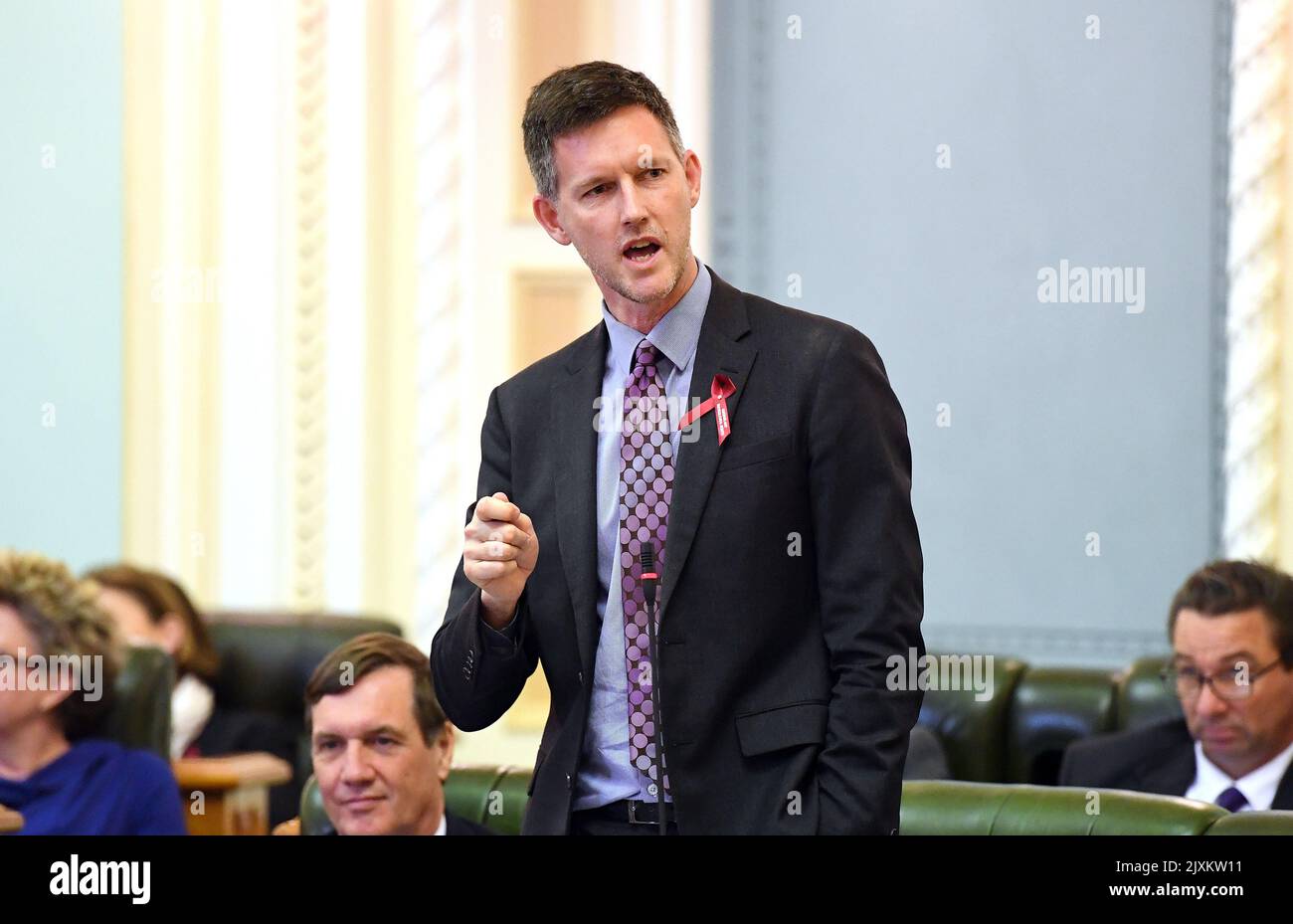 Queensland Transport Minister Mark Bailey speaks during Question Time ...