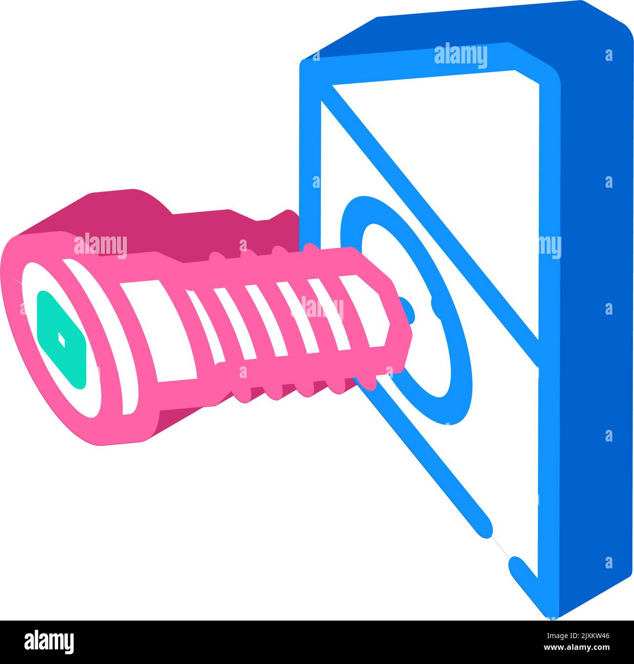 insert metal screw assembly furniture isometric icon vector ...