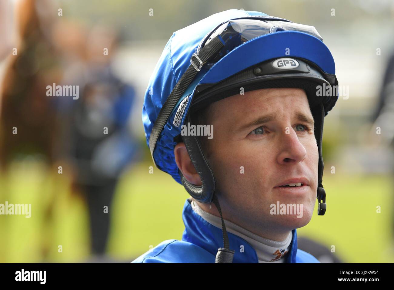 Jockey Tommy Berry is seen in the mounting yard after riding Deity to ...