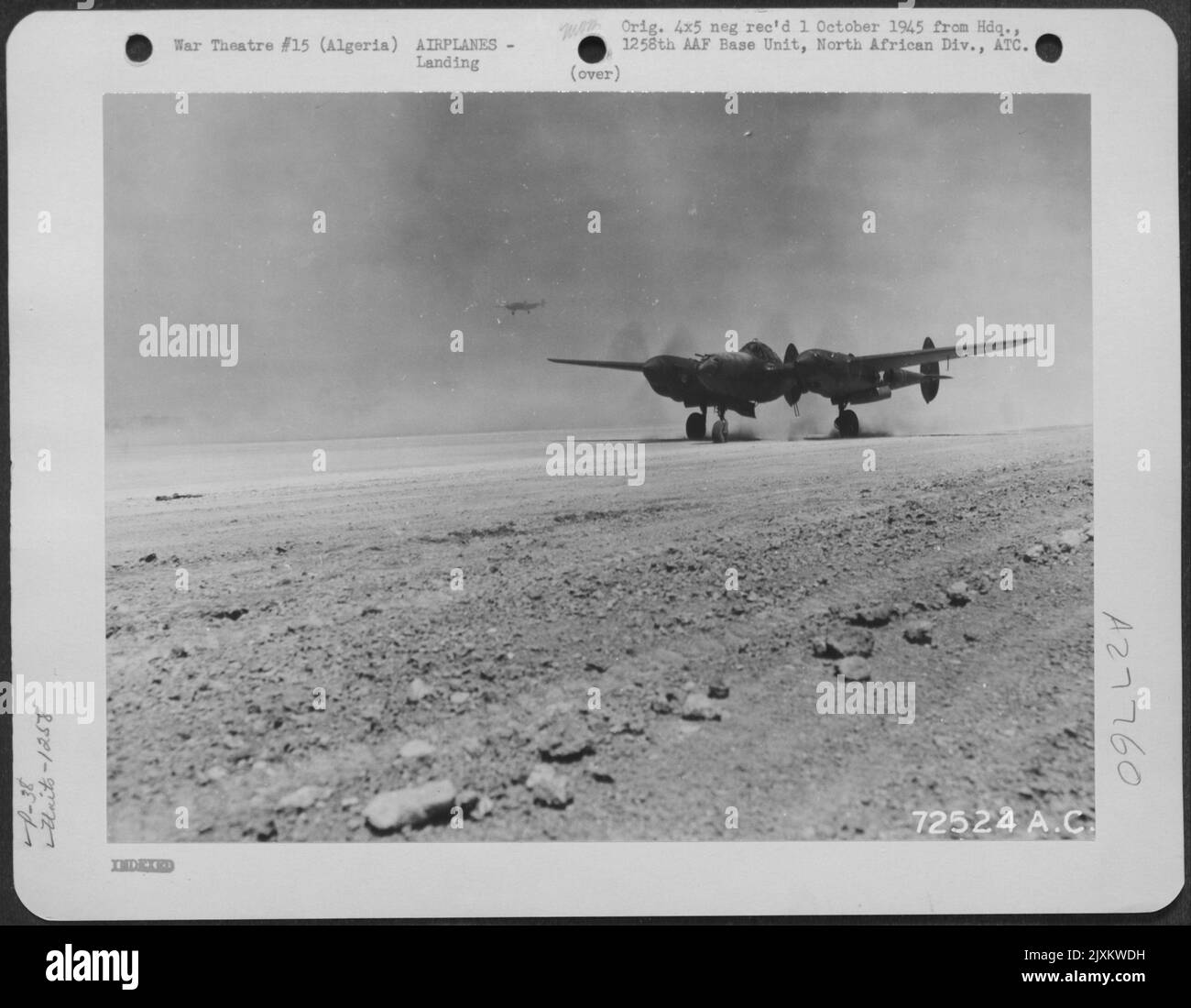 Lockheed P-38'S Land In The Dust At La Senia Airfield In Algeria, North ...