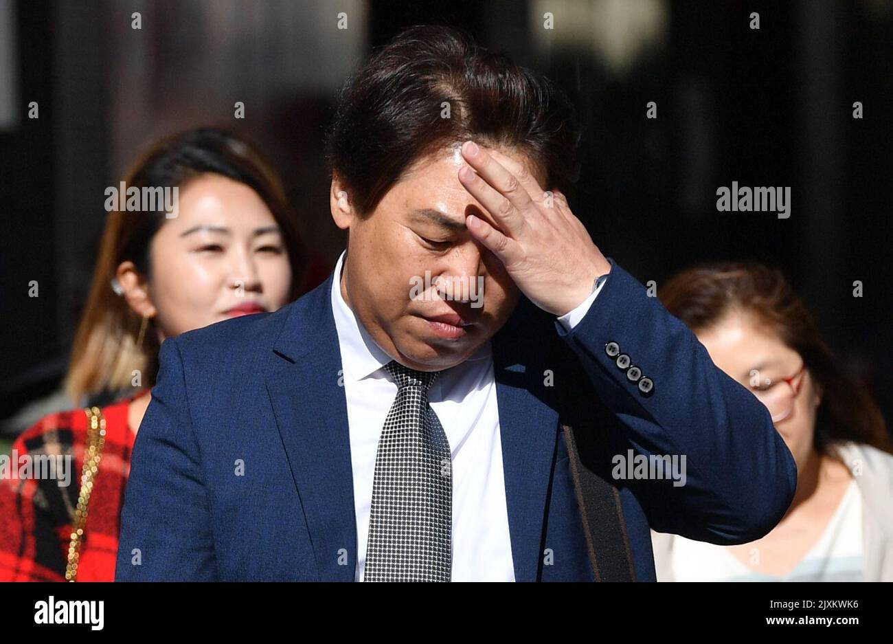 Family members of murdered South Korean student Eunji Ban are seen ...