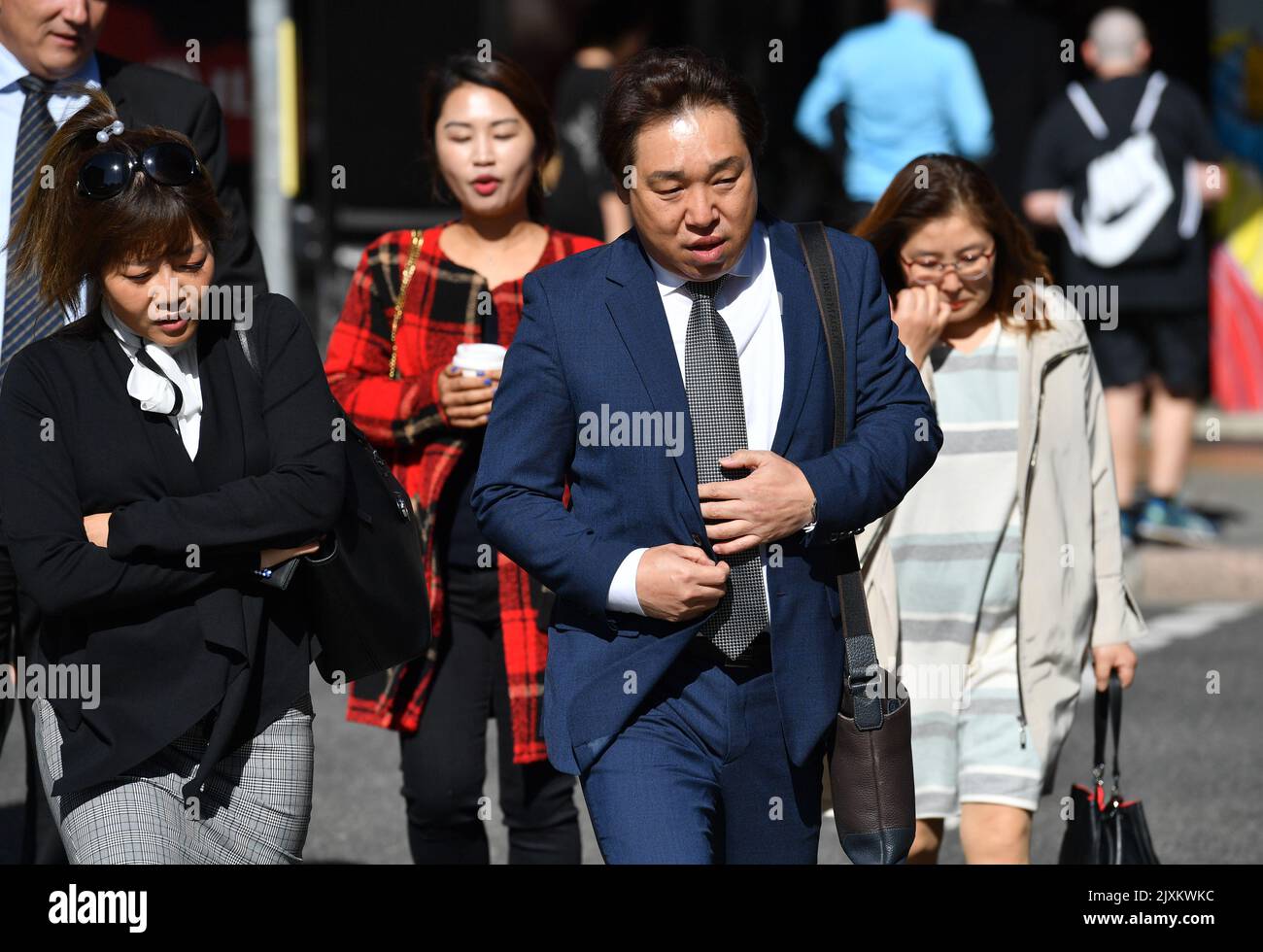 Family members of murdered South Korean student Eunji Ban are seen ...