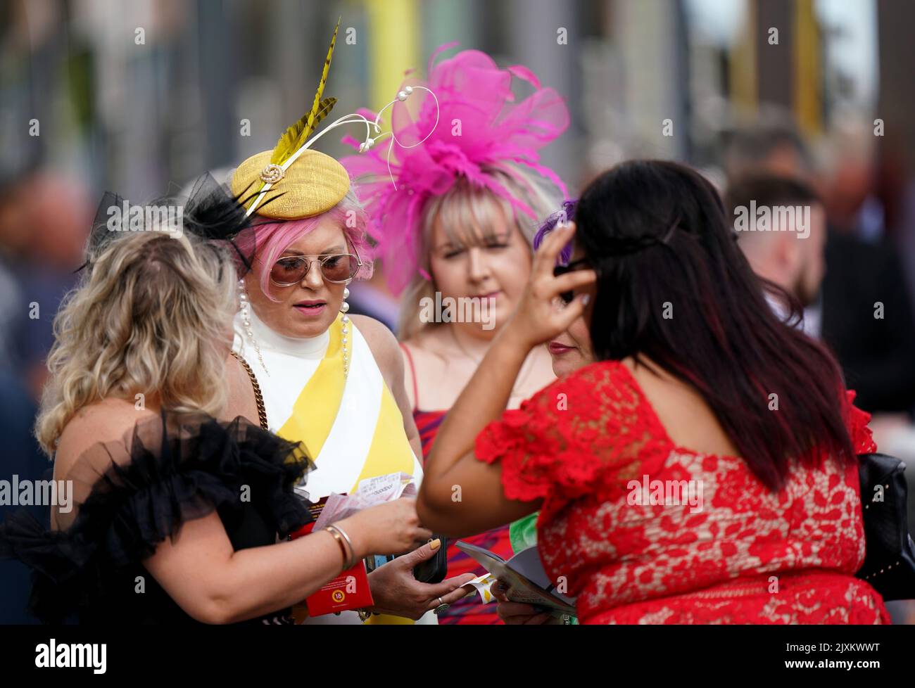Racegoers on day one of The Cazoo St Leger Festival at Doncaster ...