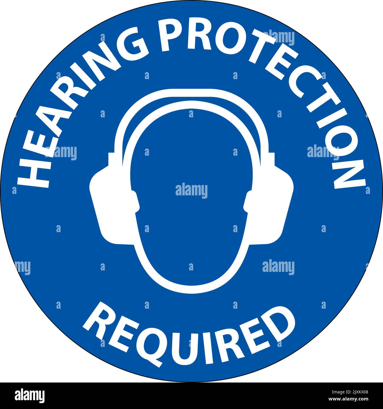 Notice Hearing Protection Required Sign On White Background Stock ...