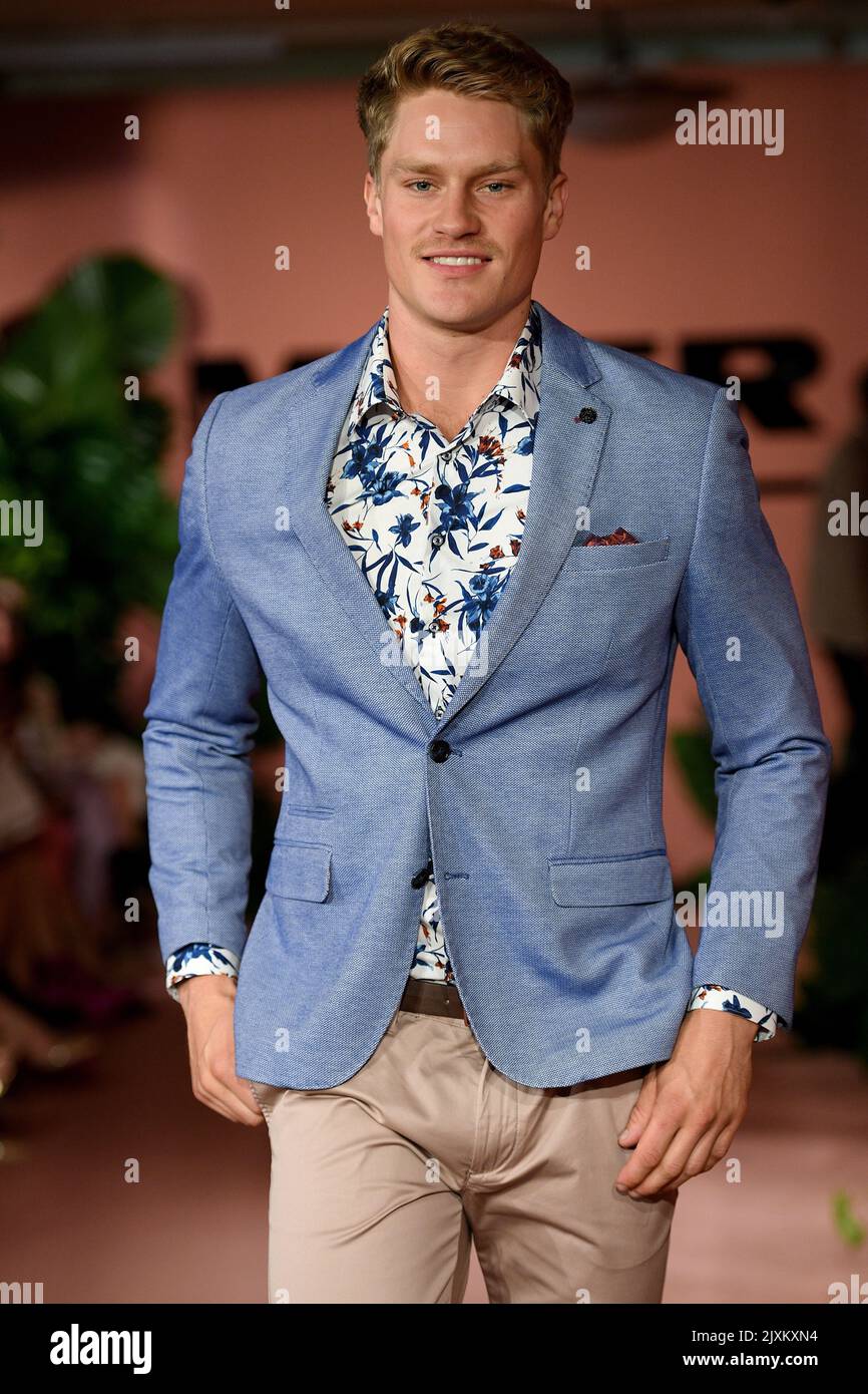 A model walks the runway during the Myer Spring Summer 2018 runway show ...