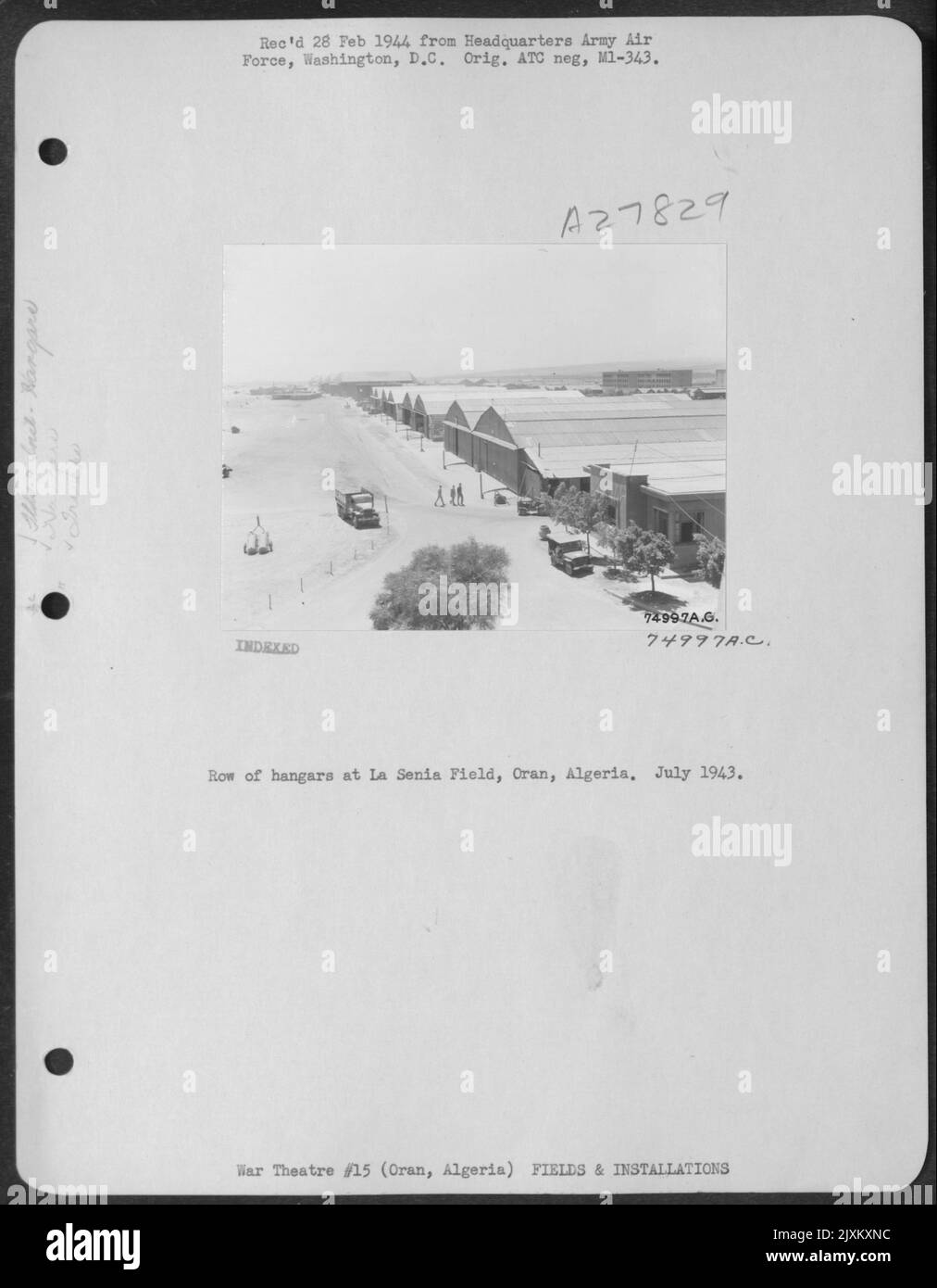 Row of hangars at La Senia Field, Oran, Algeria. July 1943 Stock Photo ...