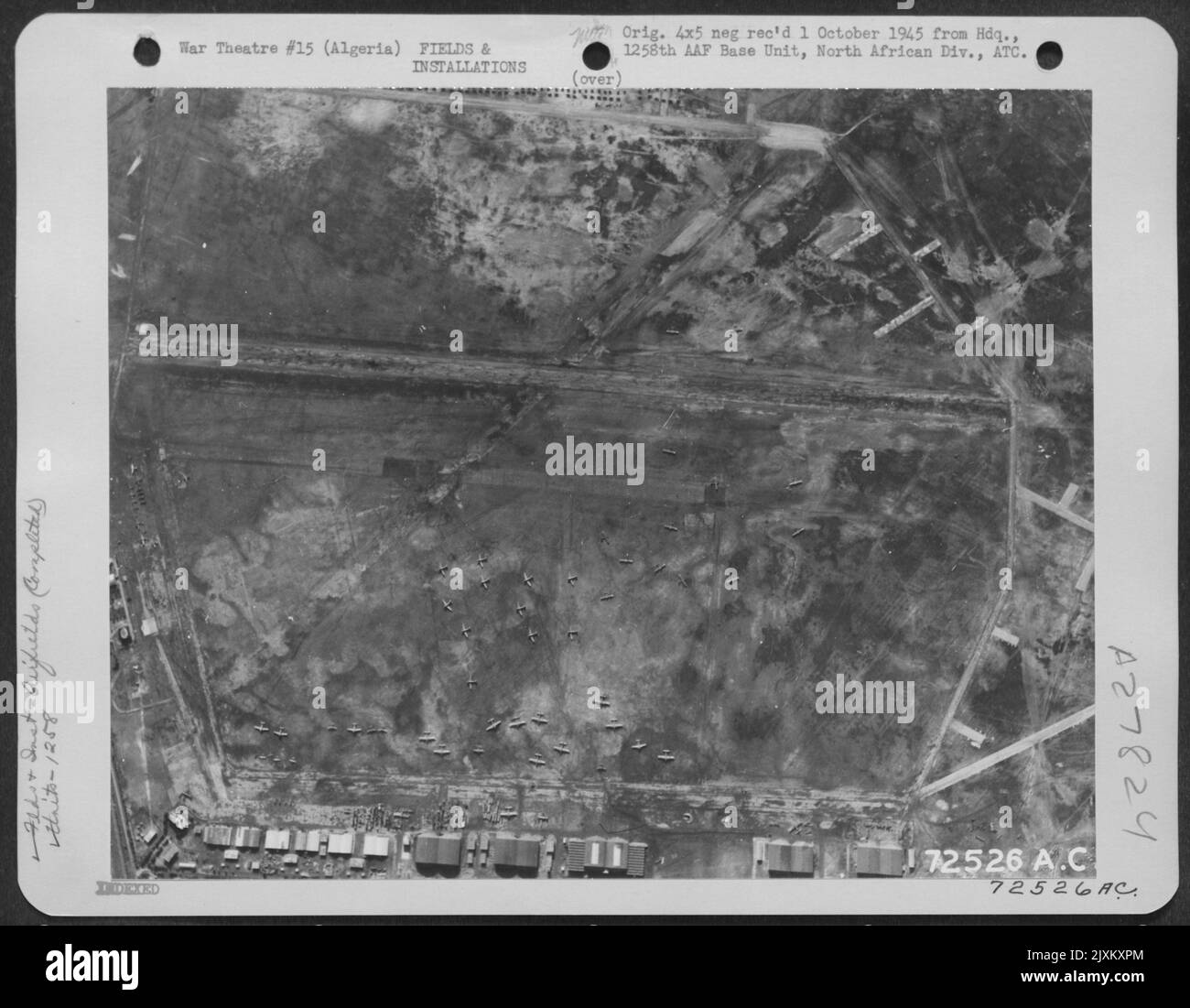 Aerial view of La Senia Airfield in Algeria, North Africa. 1258th AAF ...