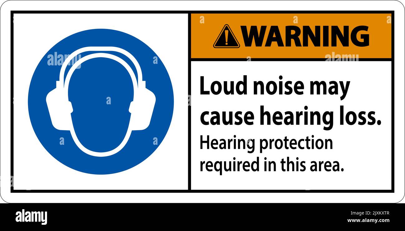 Hearing protection required sign Stock Vector Images - Alamy
