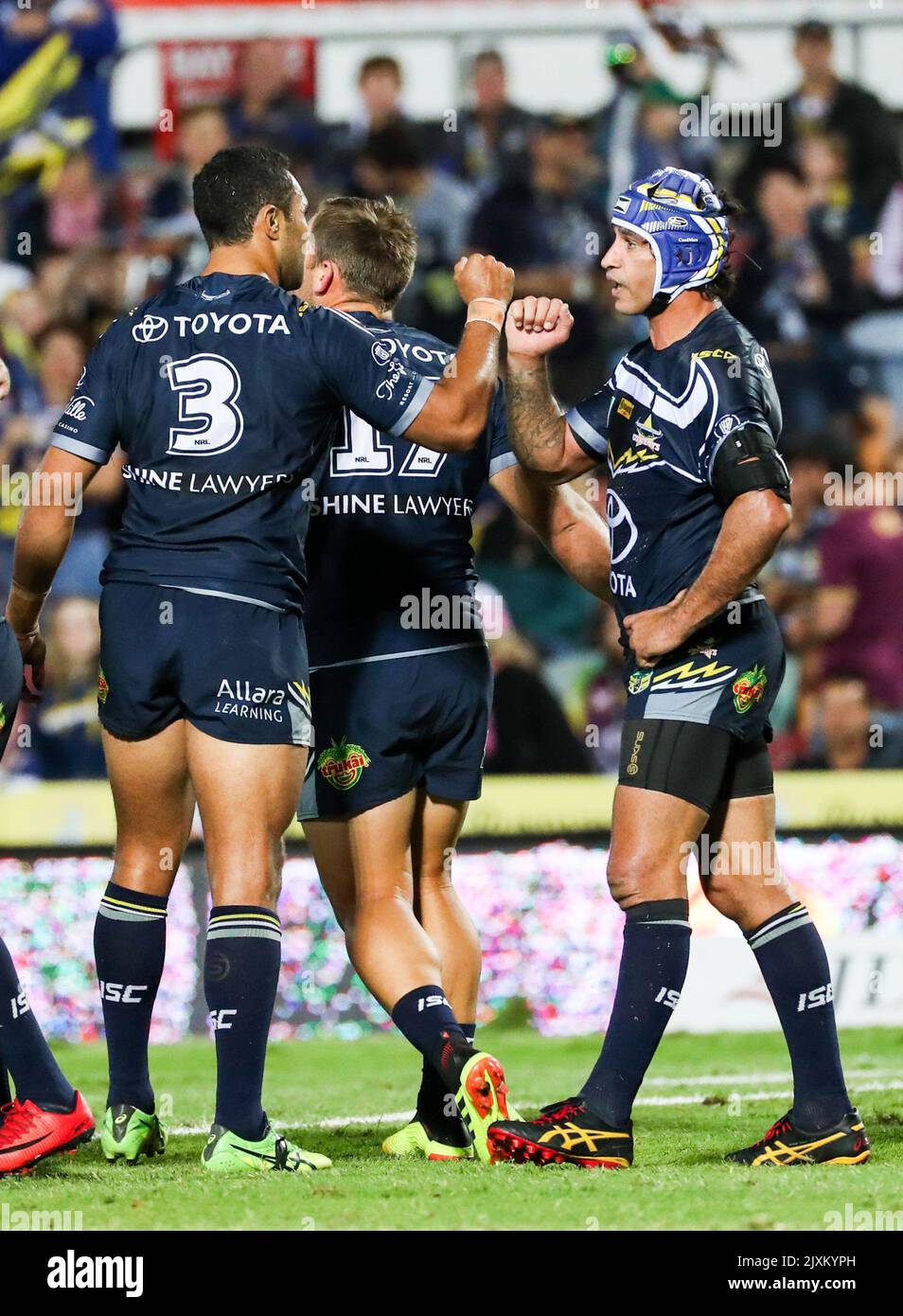 Cowboys co-captain Johnathan Thurston and teammate Justin O'Neill of ...