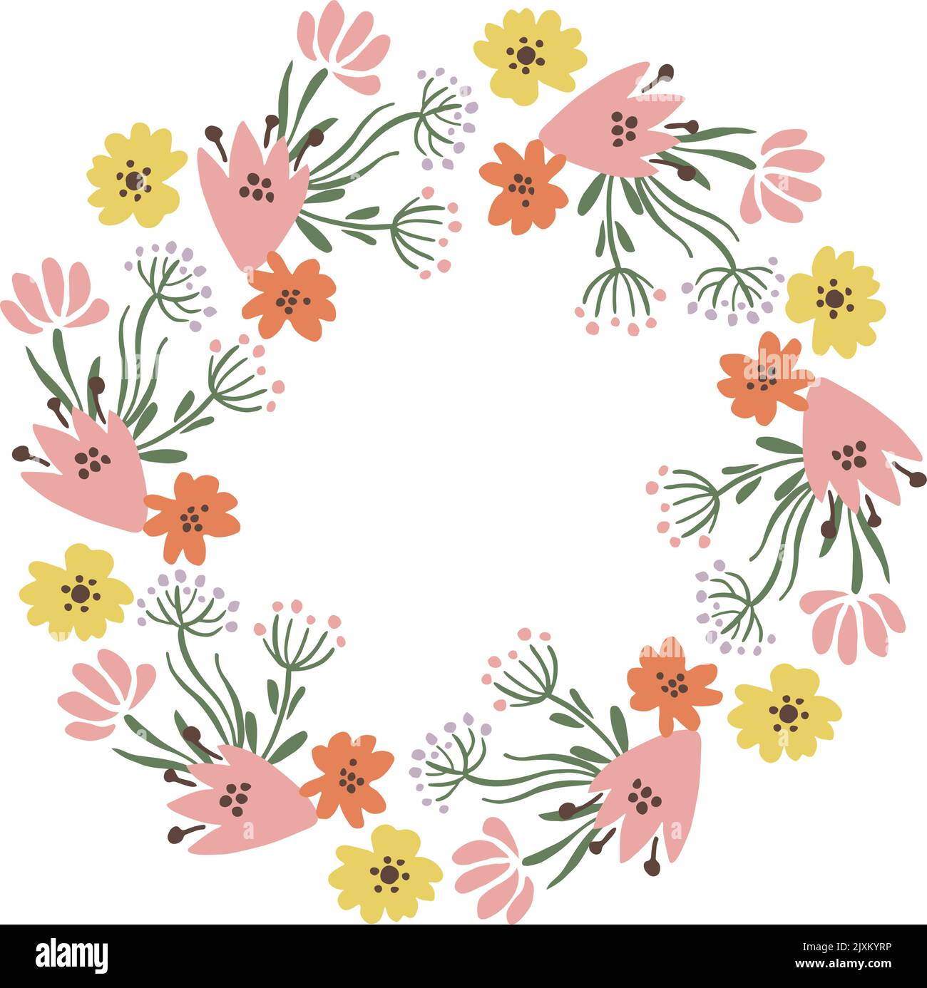 Circular frame floral bouquet hi-res stock photography and images - Alamy
