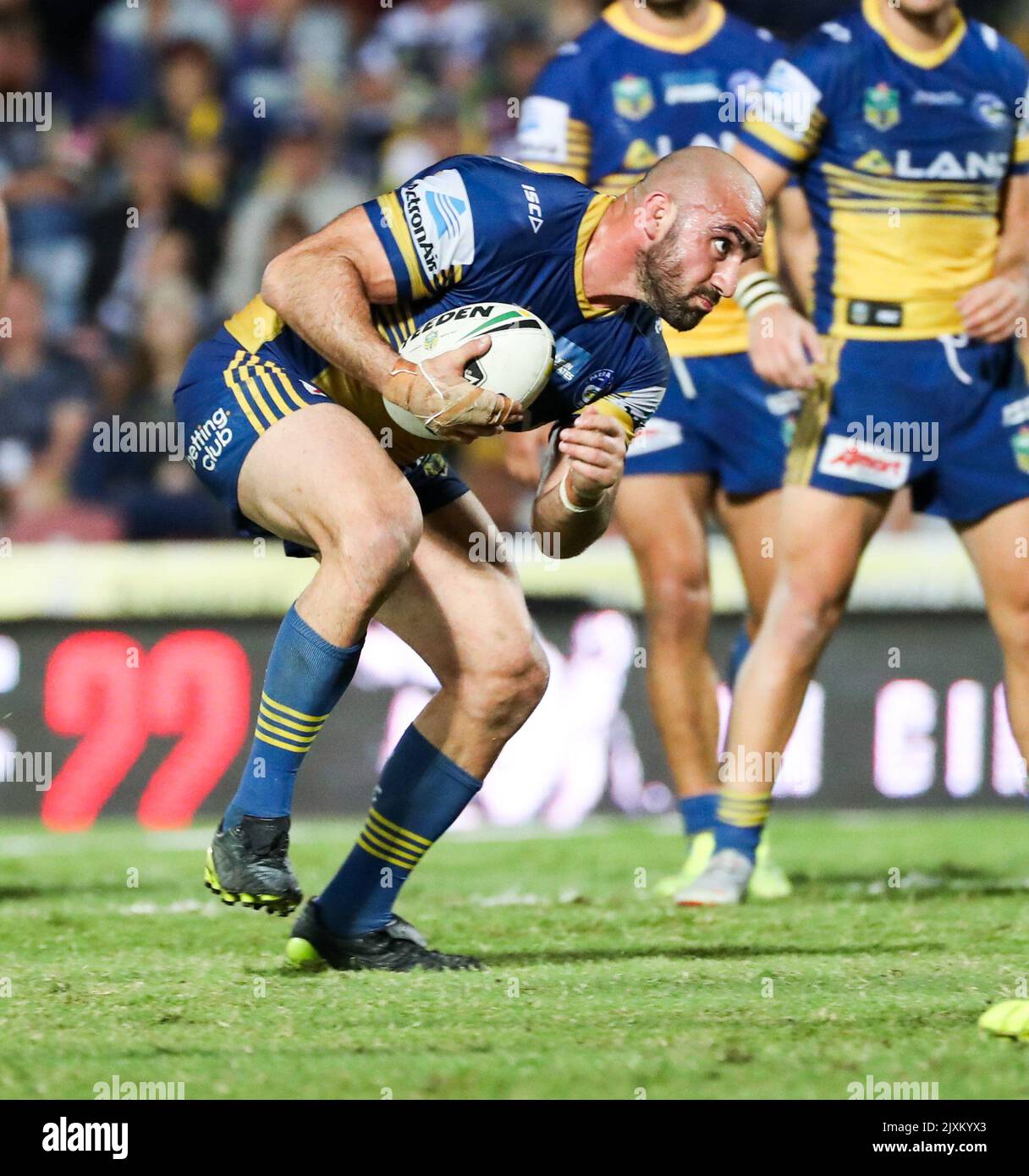 Timothy Mannah, co-captain of the Eels, during the Round 24 NRL match ...
