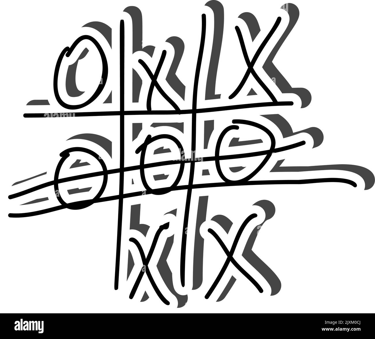 Tic-tac-toe sticker with shadow on education theme. Back to school ...