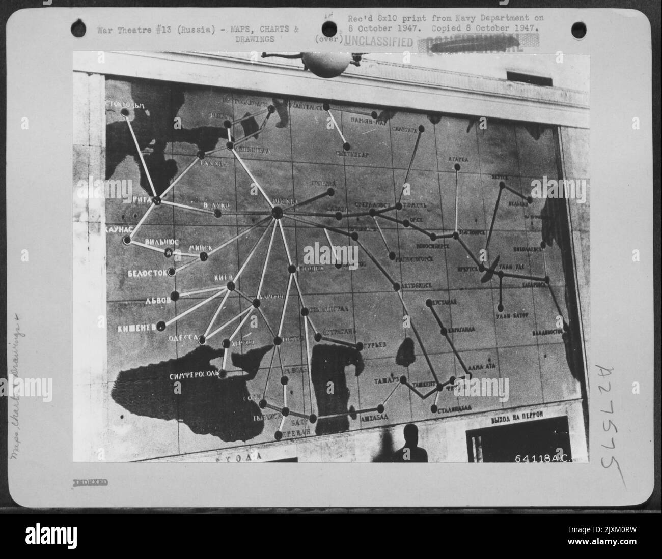 Chart Showing Route For Russian Air Lines Stock Photo - Alamy