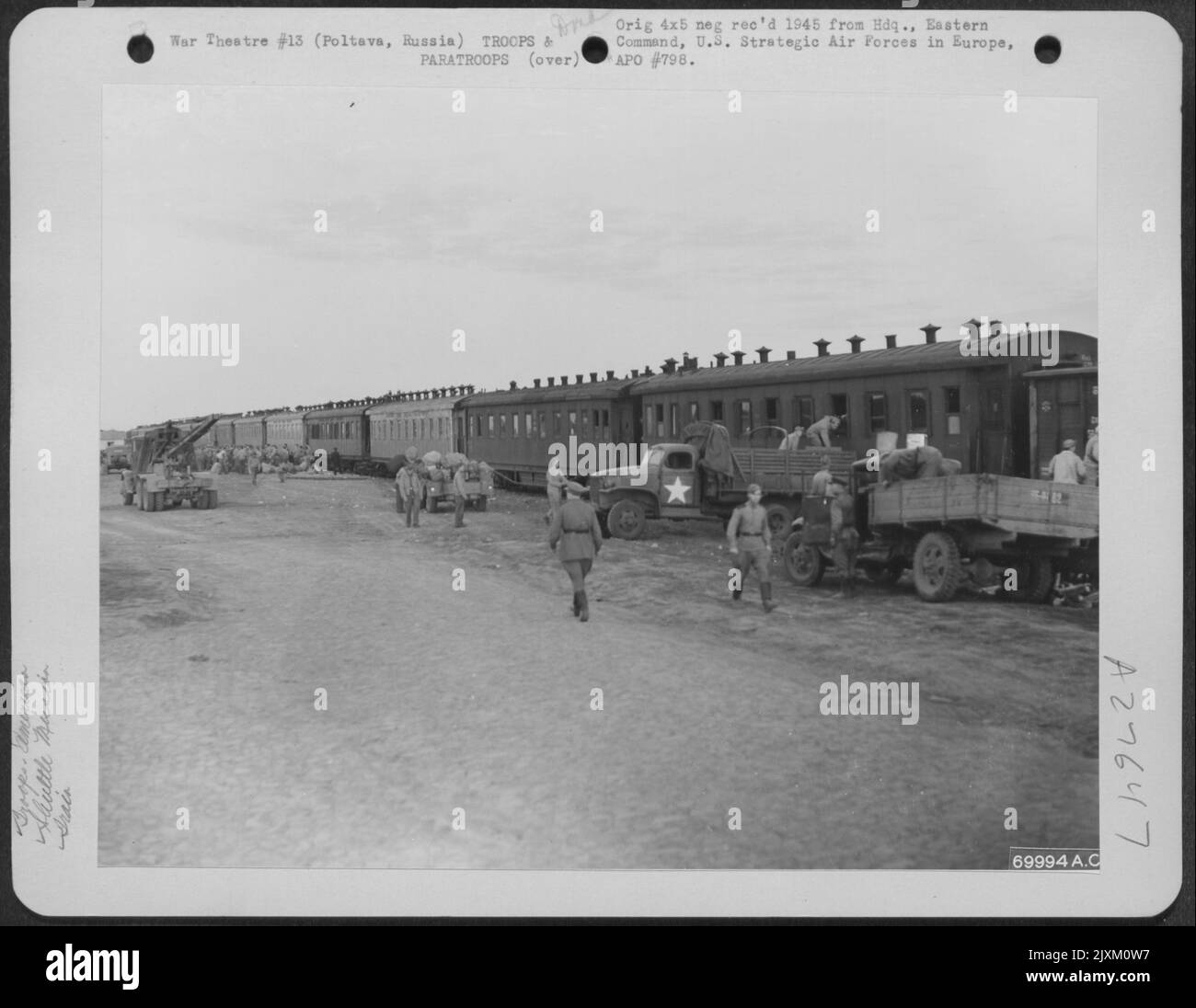 The summer detachment of U.S. military personnel board a special train ...