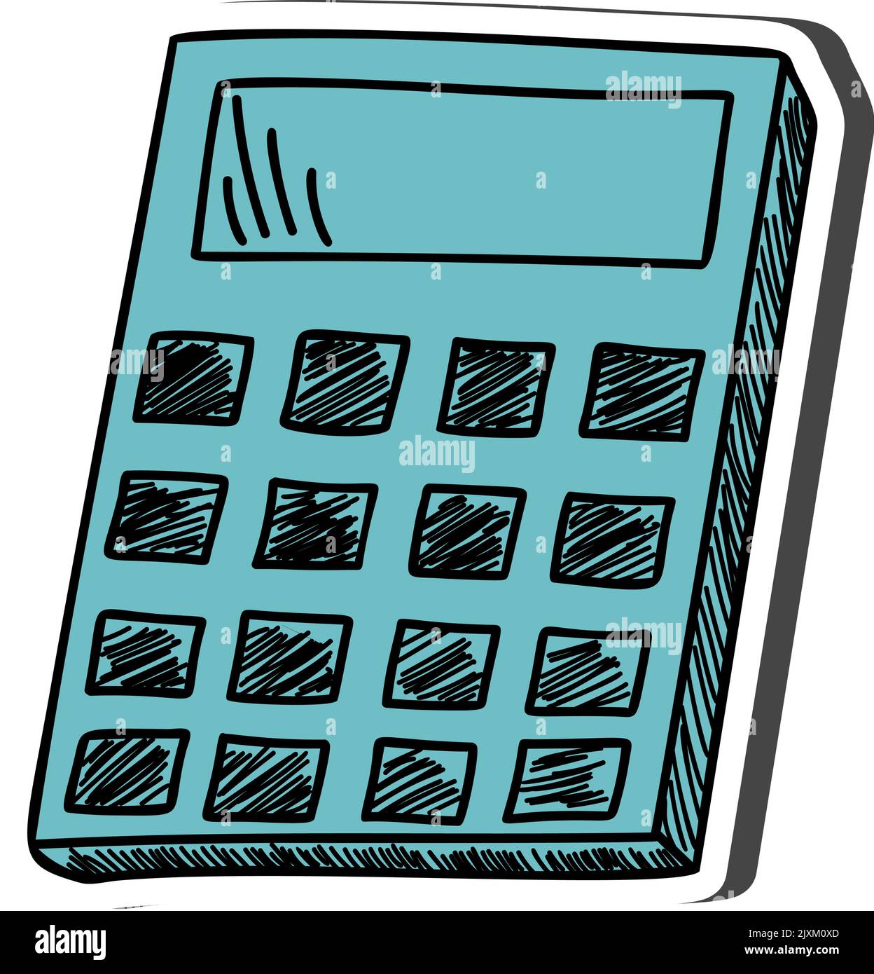 Calculator sticker with shadow on education theme. Back to school ...