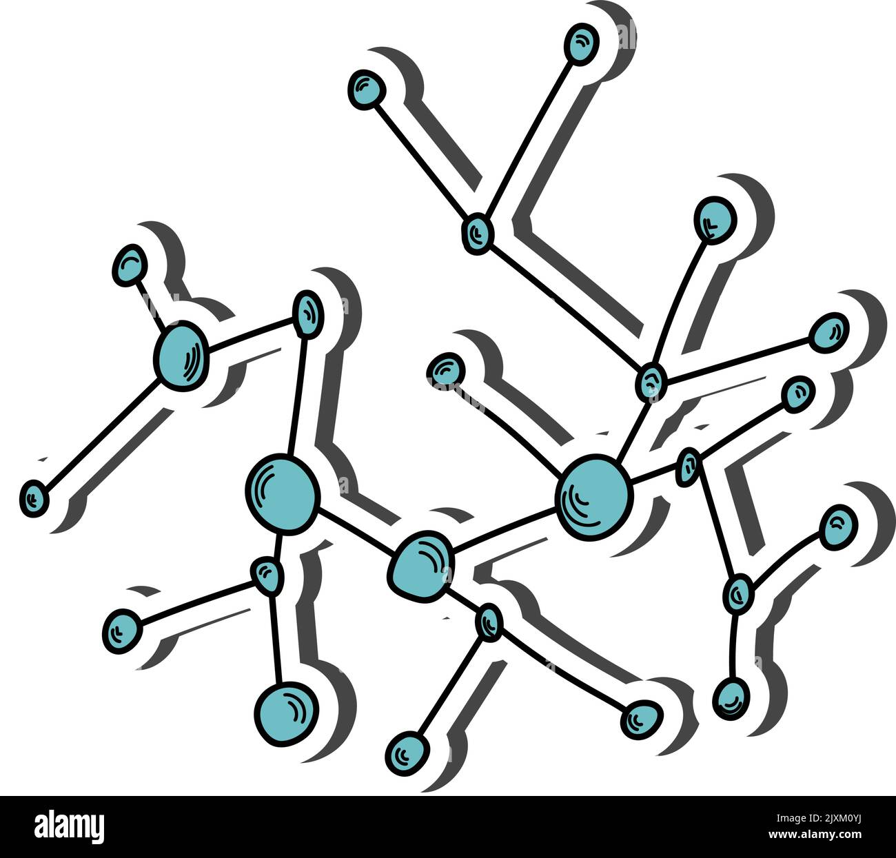 Molecule sticker with shadow on education theme. Back to school. Vector ...