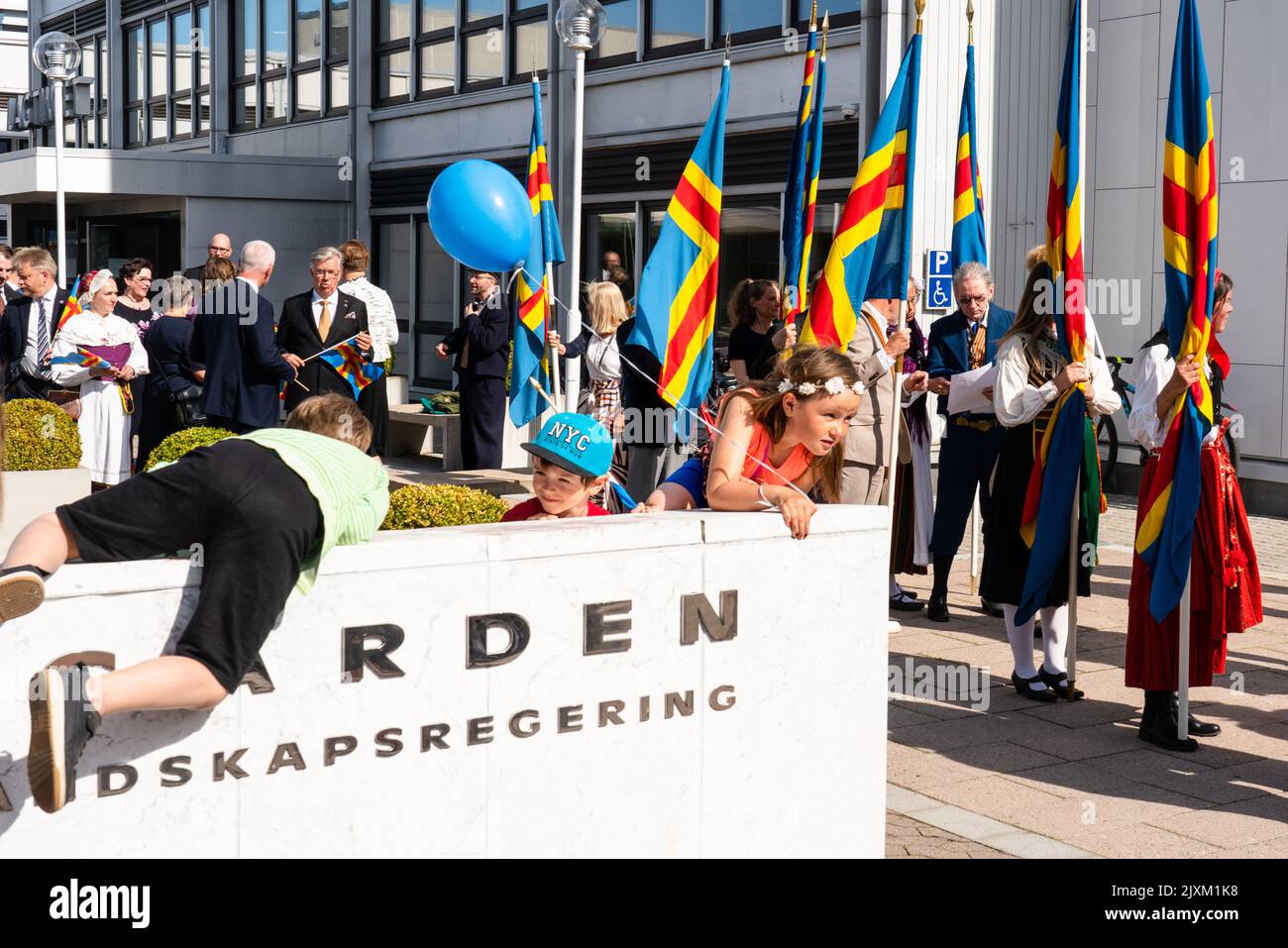 Crowd scenes from the Åland 100 Anniversary Celebrations in Mariehamn ...
