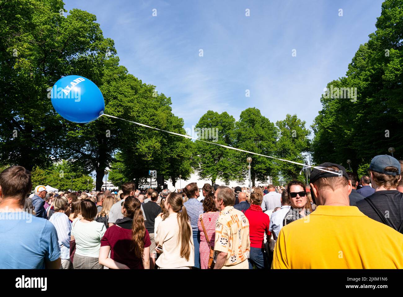 Crowd scenes from the Åland 100 Anniversary Celebrations in Mariehamn ...