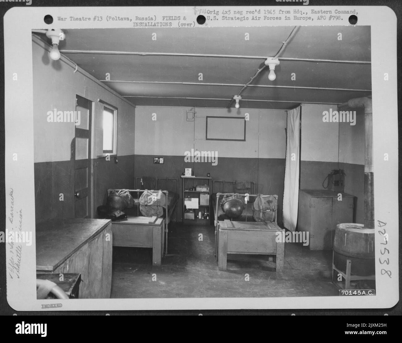 Interior of barracks at Poltava Airbase, one of the shuttle mission ...