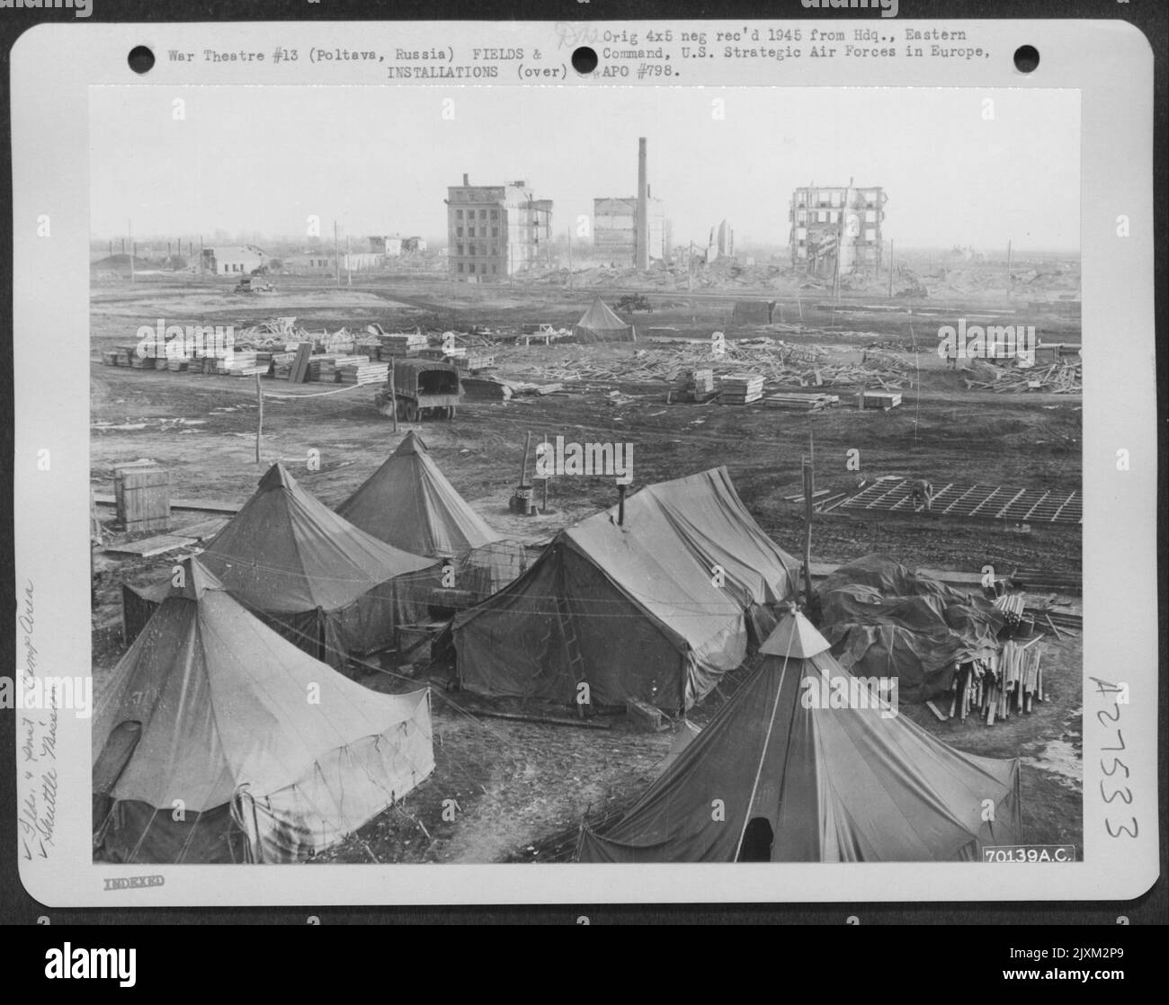 Shuttle mission personnel were housed in tents (foreground) until ...