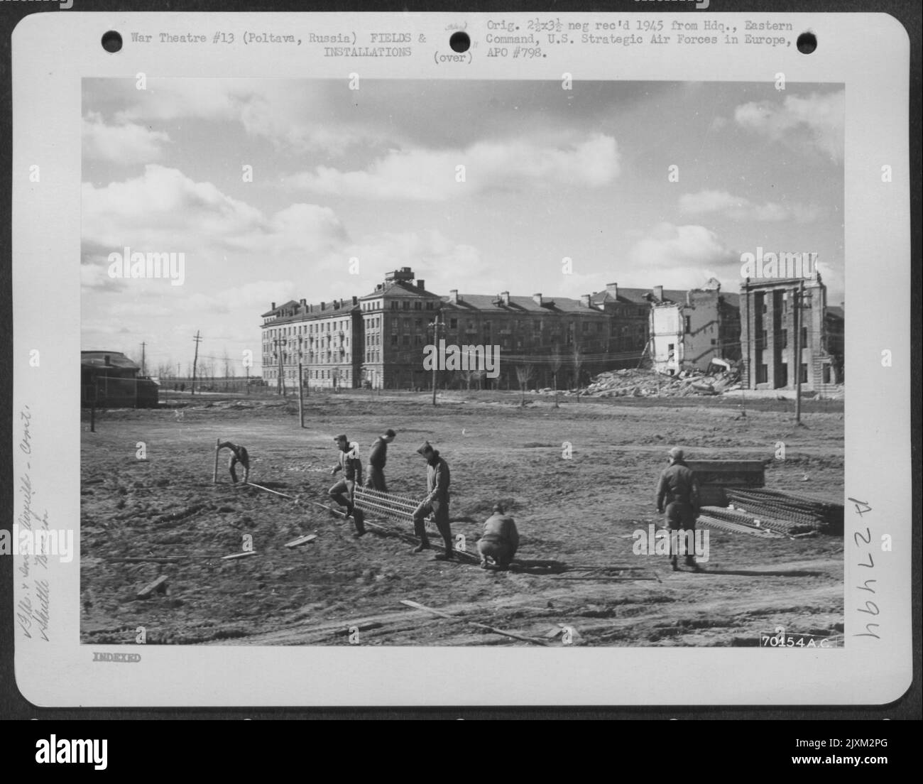 Construction of runway at Poltava Airbase, a shuttle misison base in ...