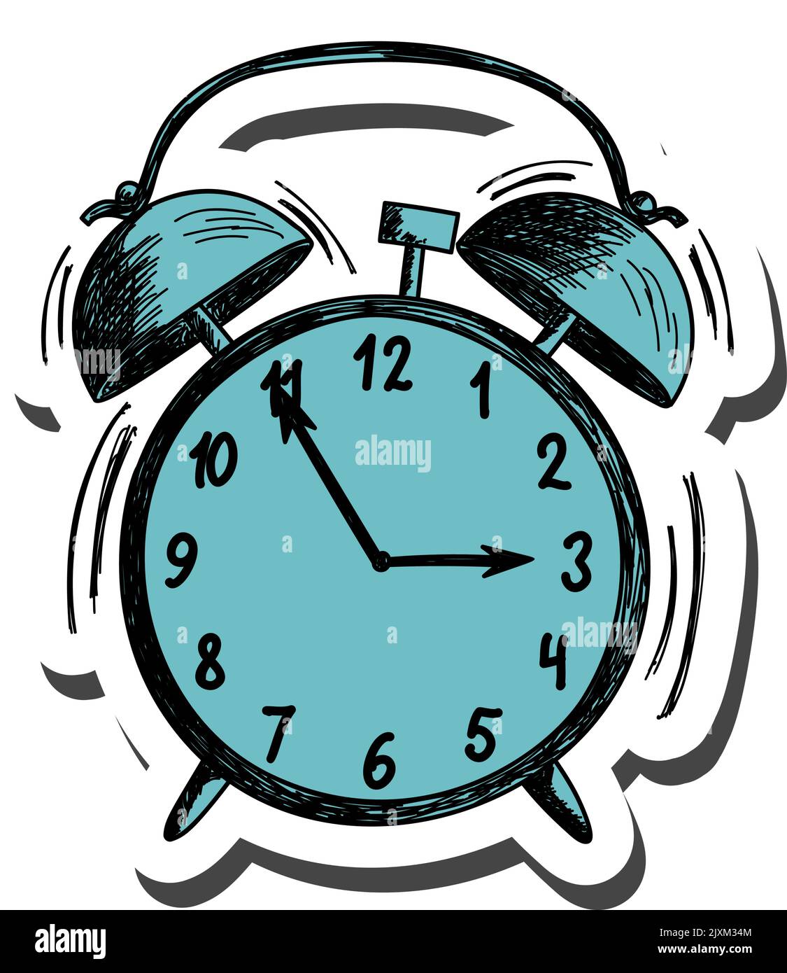 Alarm clock sticker with shadow on education theme. Back to school ...